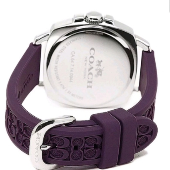 Coach | Accessories | Coach Womens Boyfriend Purple Logoembossed Watch ...